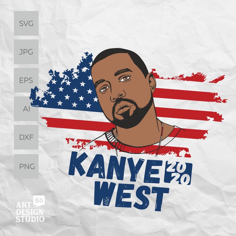 Kanye West is a rapper SVG Kanye West PNG American Flag | Etsy