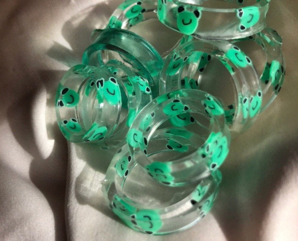 FROGGY Frog Ring Transparent frog green Resin Ring | Etsy