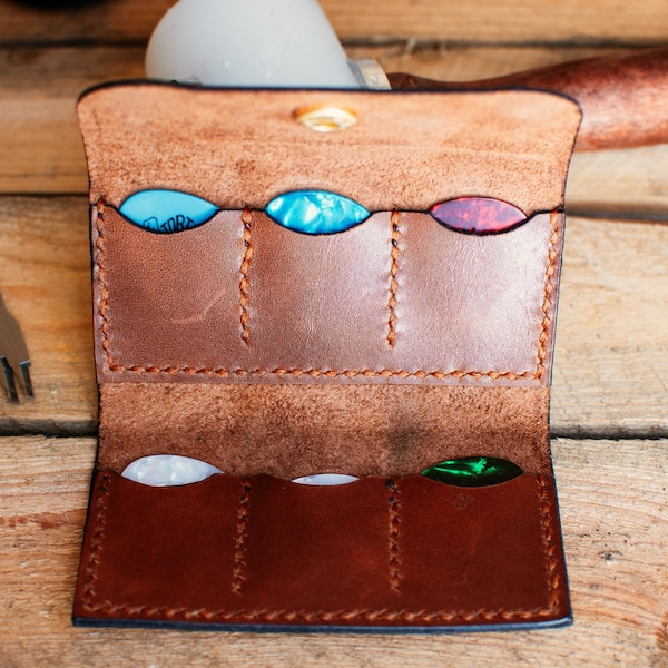 Leather Guitar Pick Holder - Etsy