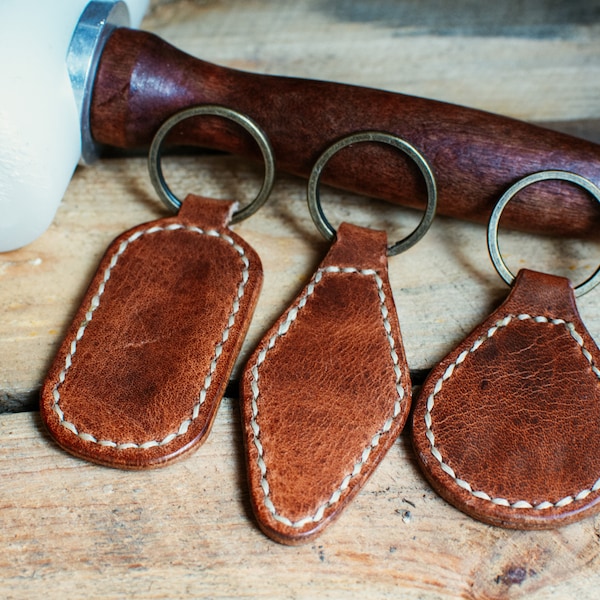 Leather Keyring - Etsy