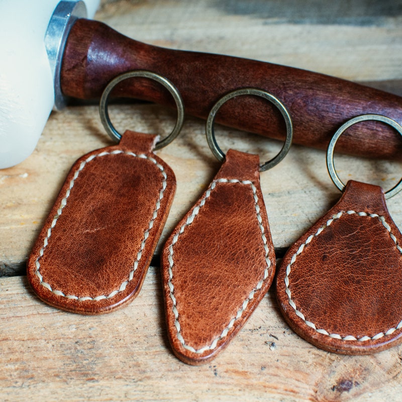 Leather Keyring - Etsy