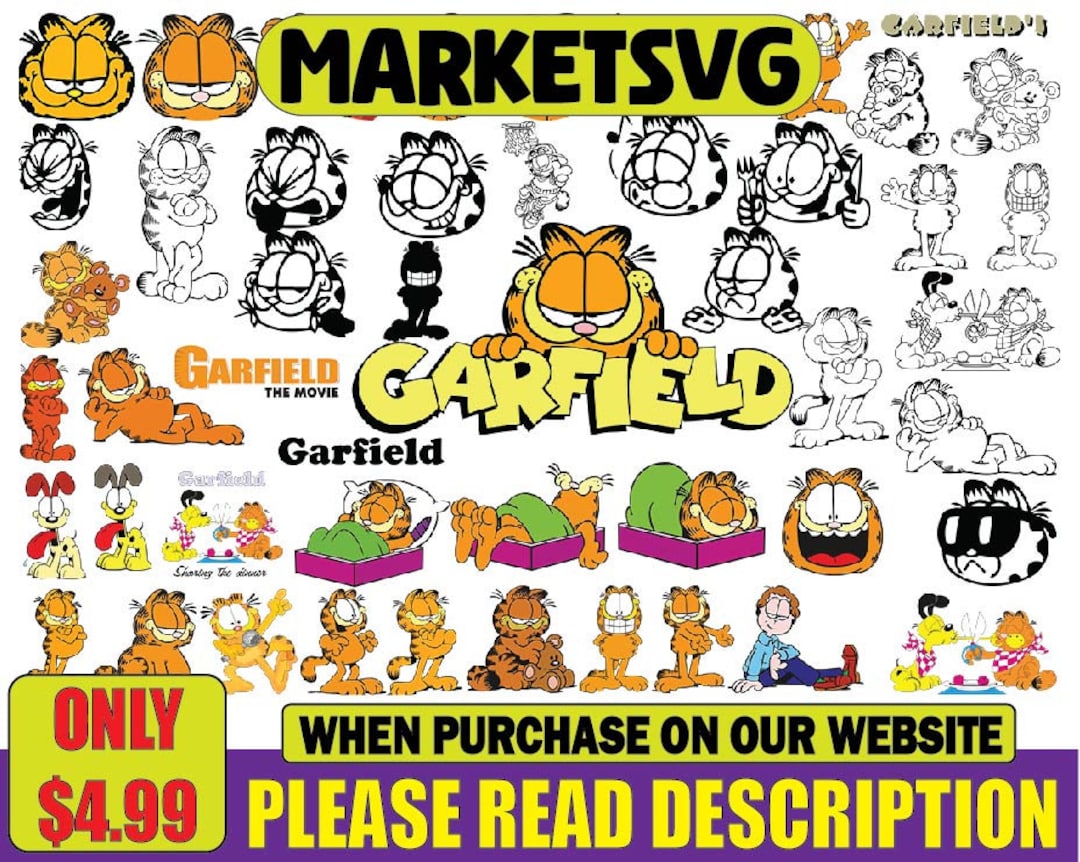 Bundle 49 Files Garfield Bundle Svg Garfield Svg Odie Svg - Etsy
