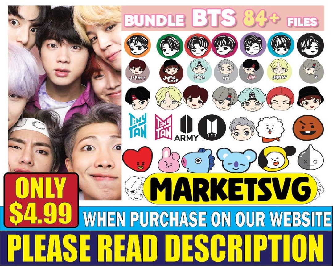 Bundle 84 Files BTS Bundle Svg Bts Svg Kpop Svg Bts Vector - Etsy