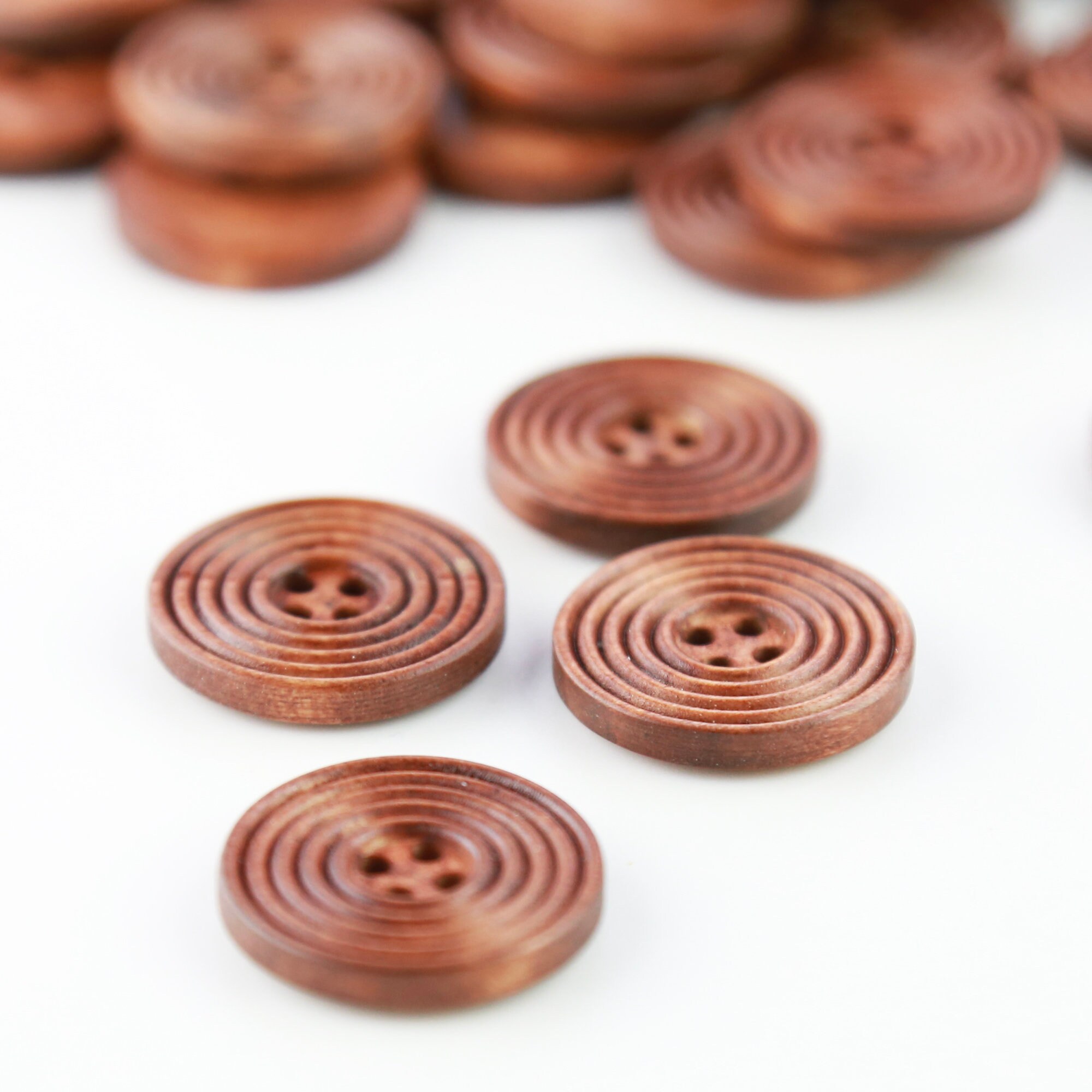 10pcs/lot Wooden color line buttons / lovely round buttons / | Etsy