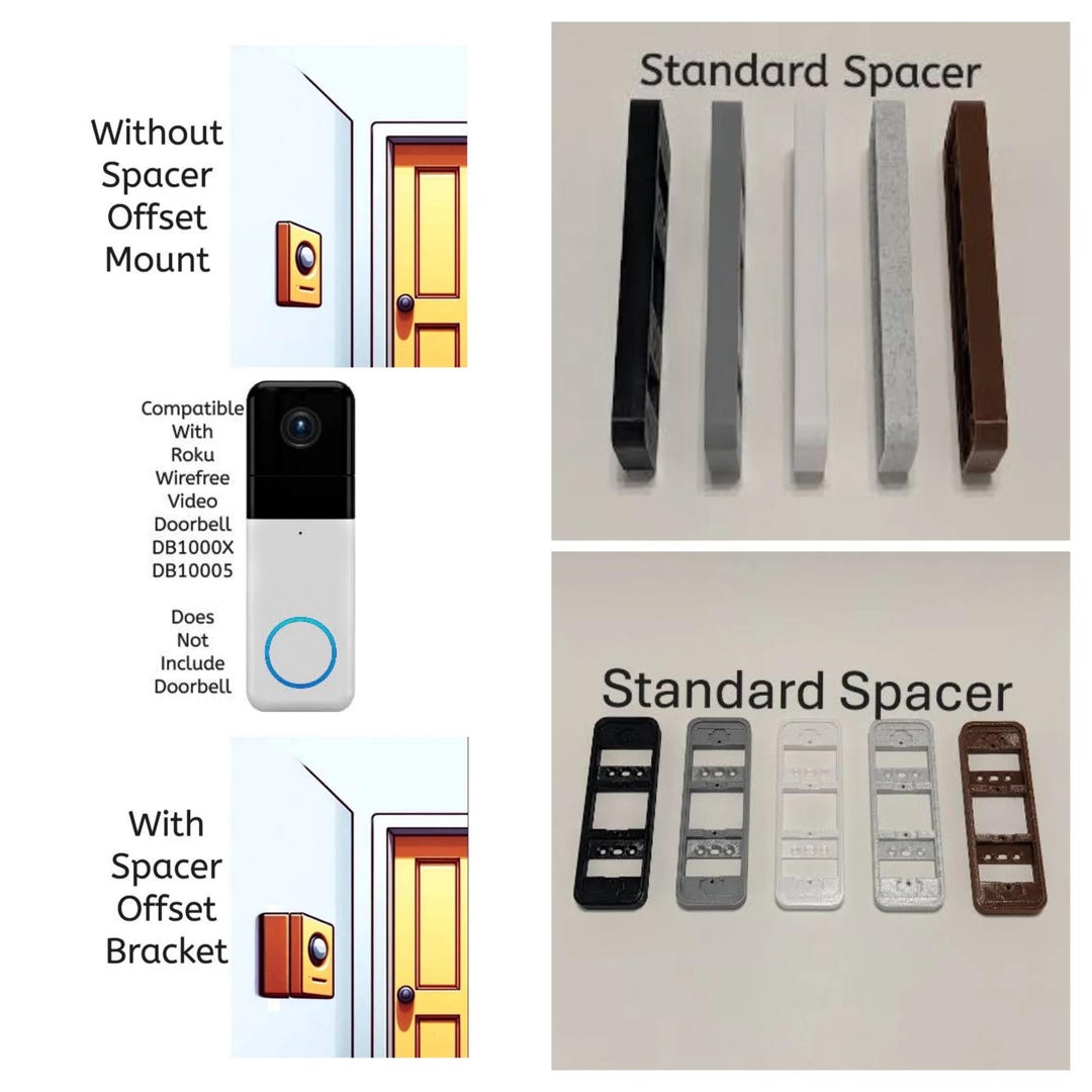 Spacer Offset Mount Compatible With Roku Wire-free Video Doorbell ...