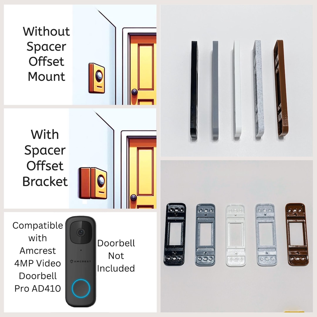 Amcrest 4MP Video Doorbell Pro AD410 Compatible Spacer Offset Mount - Etsy