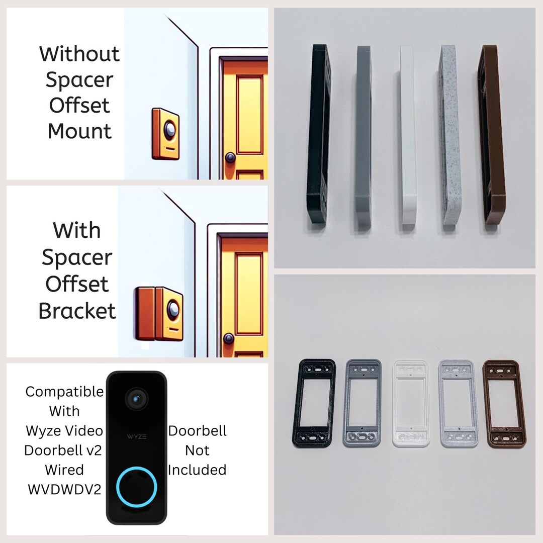 Wyze Video Doorbell V2 Wired WVDWDV2 Compatible Spacer Offset Mount - Etsy
