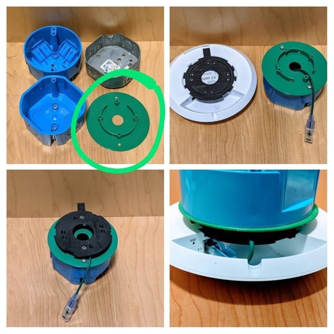 Ubiquiti Unifi AP Compatible Small Mount 4 Inch Ceiling Box Adapter ...