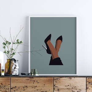 Black Woman Legs Art, Fashion Art Printable, Abstract Woman Art, Black ...