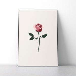 Rose Graphic Art, Rose Print, Rose Wall Art, Rose Poster, Rose Gift ...
