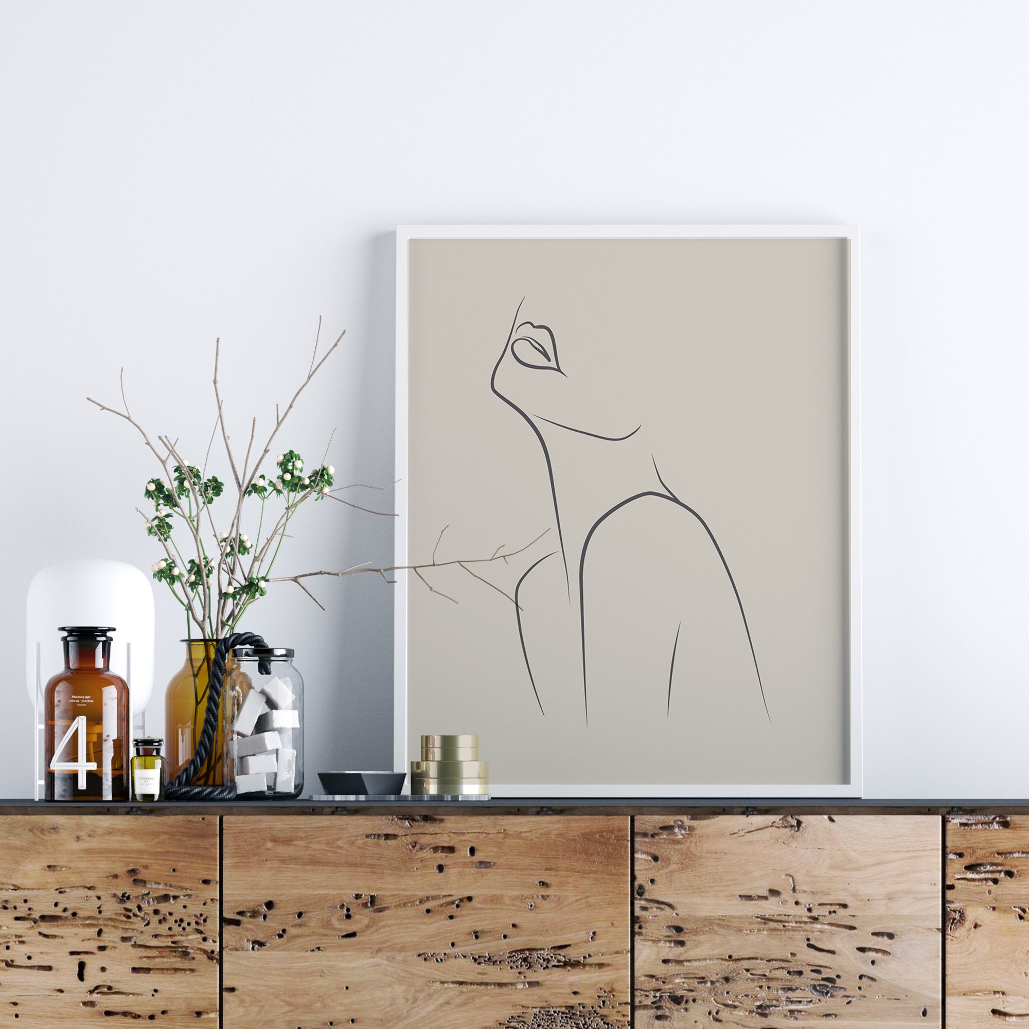 Minimalist Woman Line Art, Minimal Line Print, Minimalist Poster, Line ...