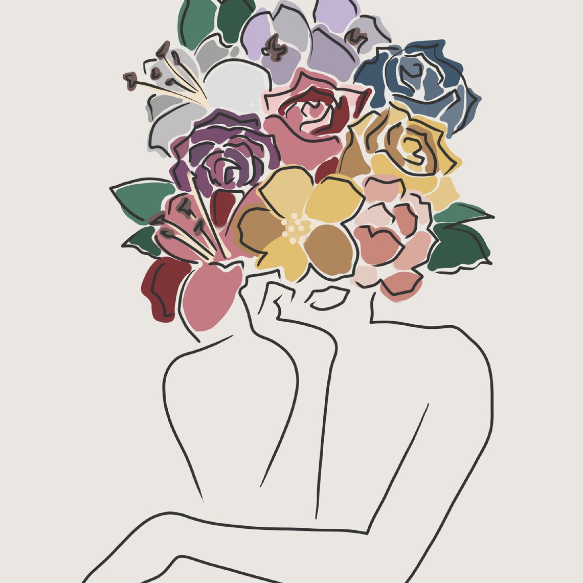 Afro Frau Line Art Print Line Art Frau mit Blumen Kopf der - Etsy.de Afro Frau Line Art Print Line Art Frau mit Blumen Kopf der - Etsy.de
