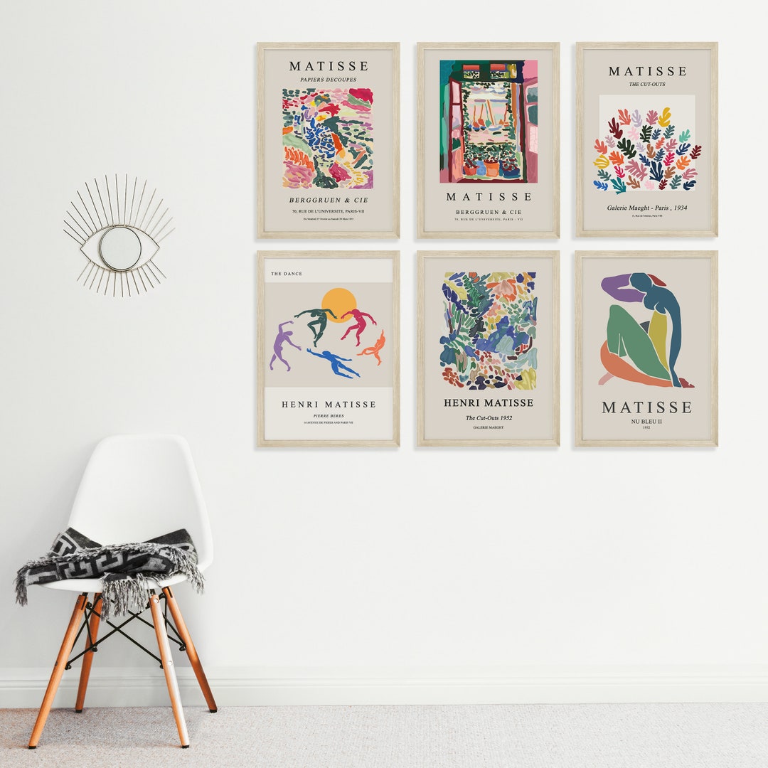 Henri Matisse Colorful Print Set of 6, Set of Matisse Wall Poster, 6 ...