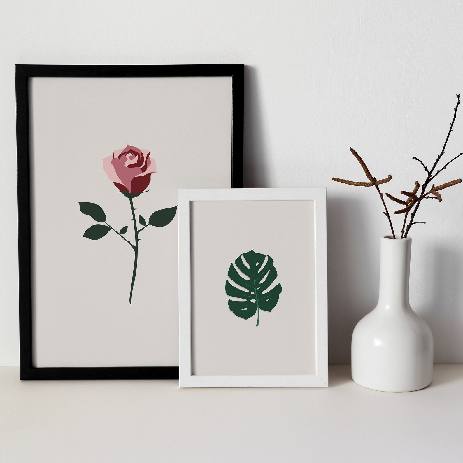 Rose Graphic Art Rose Print Rose Wall Art Rose Poster Rose - Etsy