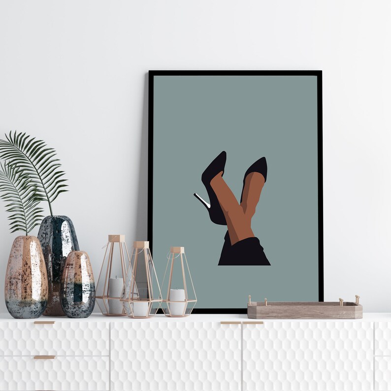 Black Woman Legs Art Fashion Art Printable Abstract Woman | Etsy