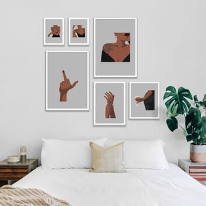 Middle Finger Art Print, Feminist Art, Fashion Wall Art, Mid Century ...