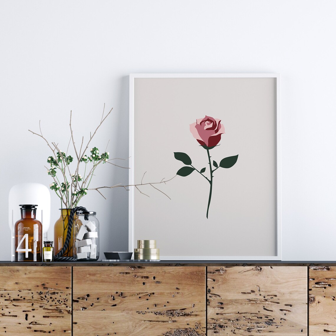 Rose Graphic Art, Rose Print, Rose Wall Art, Rose Poster, Rose Gift ...