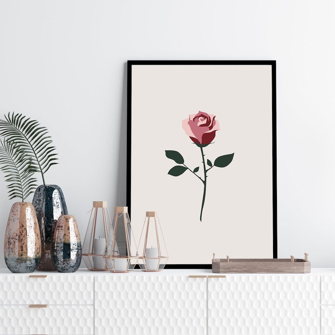 Rose Graphic Art, Rose Print, Rose Wall Art, Rose Poster, Rose Gift ...