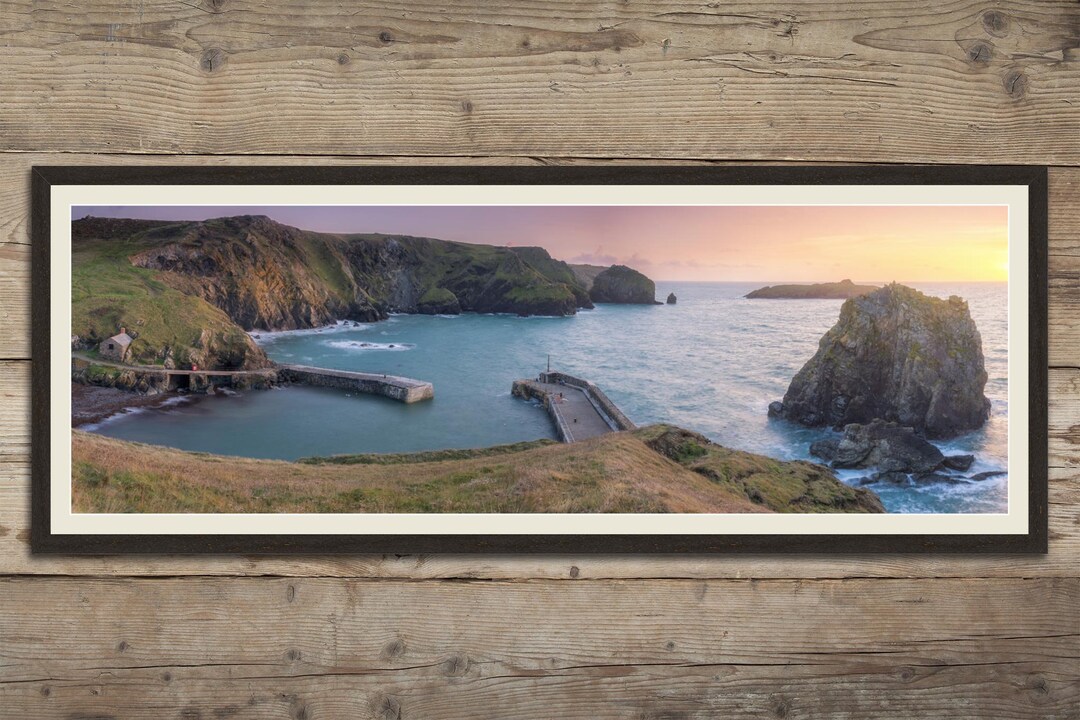 Last Light at Mullion Cove, Cornwall. Framed Panoramic Print - Etsy