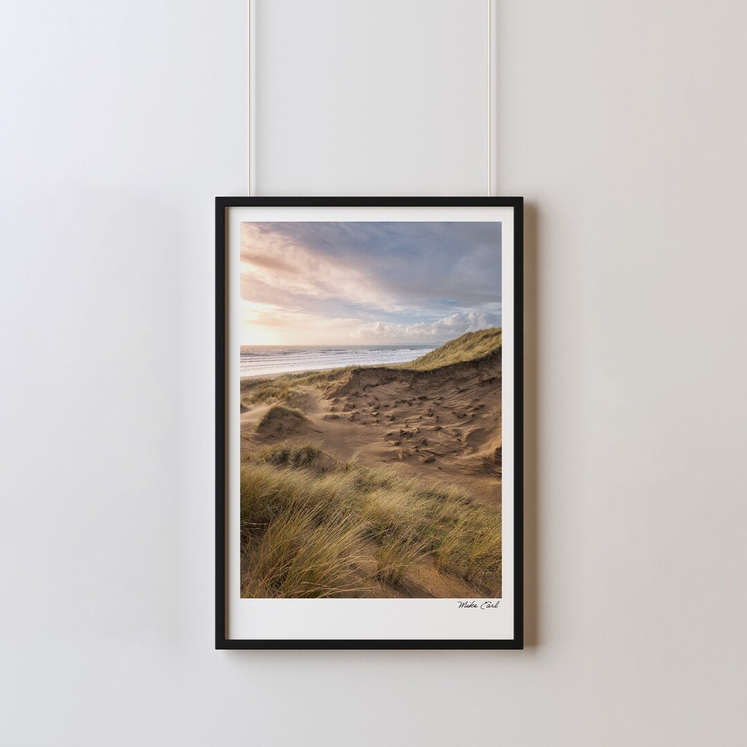 Peaceful Colour Photo of Sand Dunes and Grasses at Sker Beach, Kenfig ...