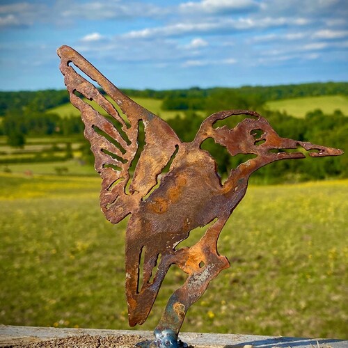 Rusty Metal Cawing Crow Fence Post Topper / Raven / Bird Art / - Etsy