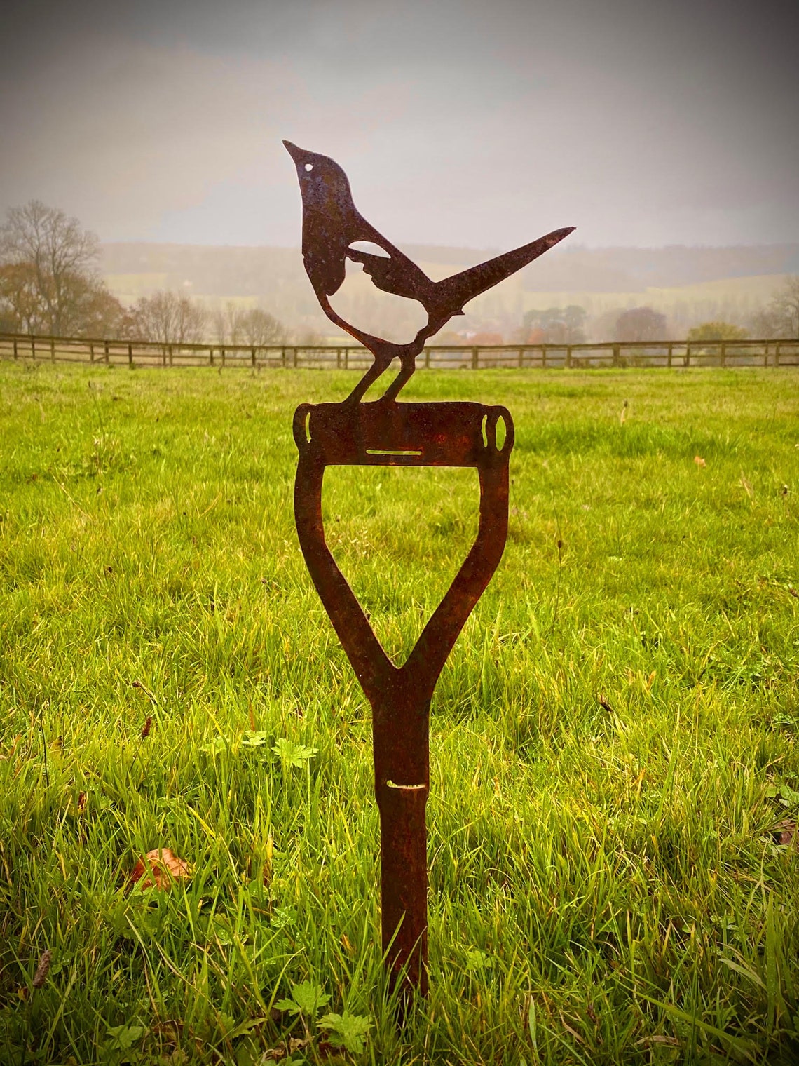 Rustic Garden Fork Shovel Spade Animal Art Robin Owl Squirrel - Etsy UK