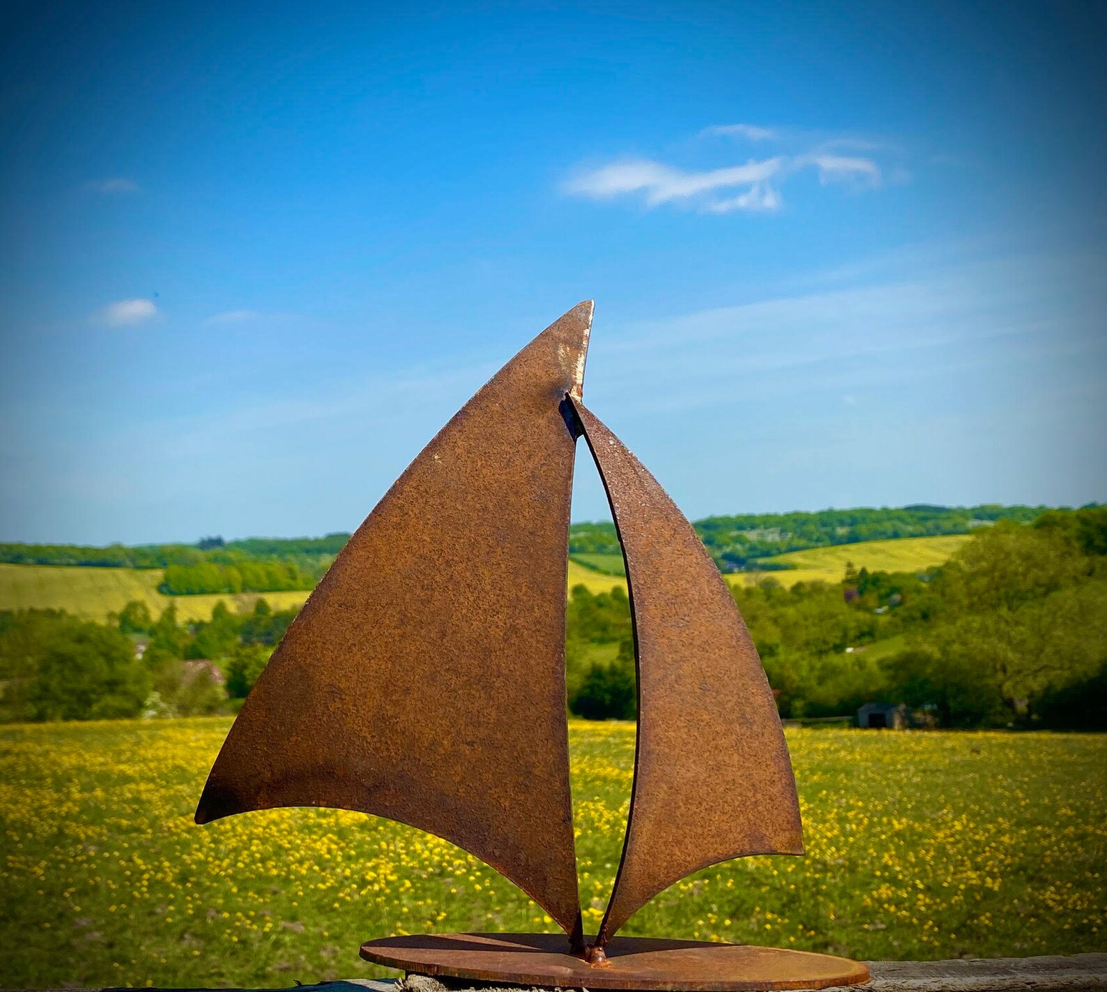 Medium Rustic Rusty Metal Sail Sailing Boat Garden Yard Art | Etsy