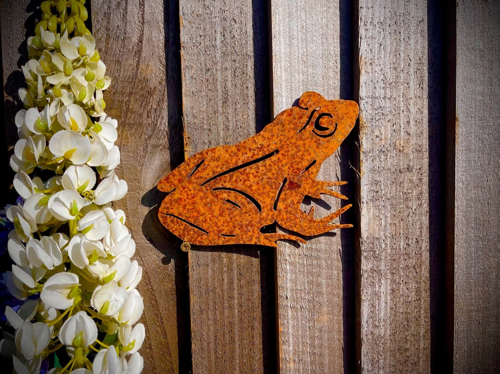 Small Exterior Rustic Rusty Metal Frog Toad Leaping Garden - Etsy UK