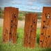 Rustic Rusty Metal Rose Flower Petal Garden Columns Landscape Design ...