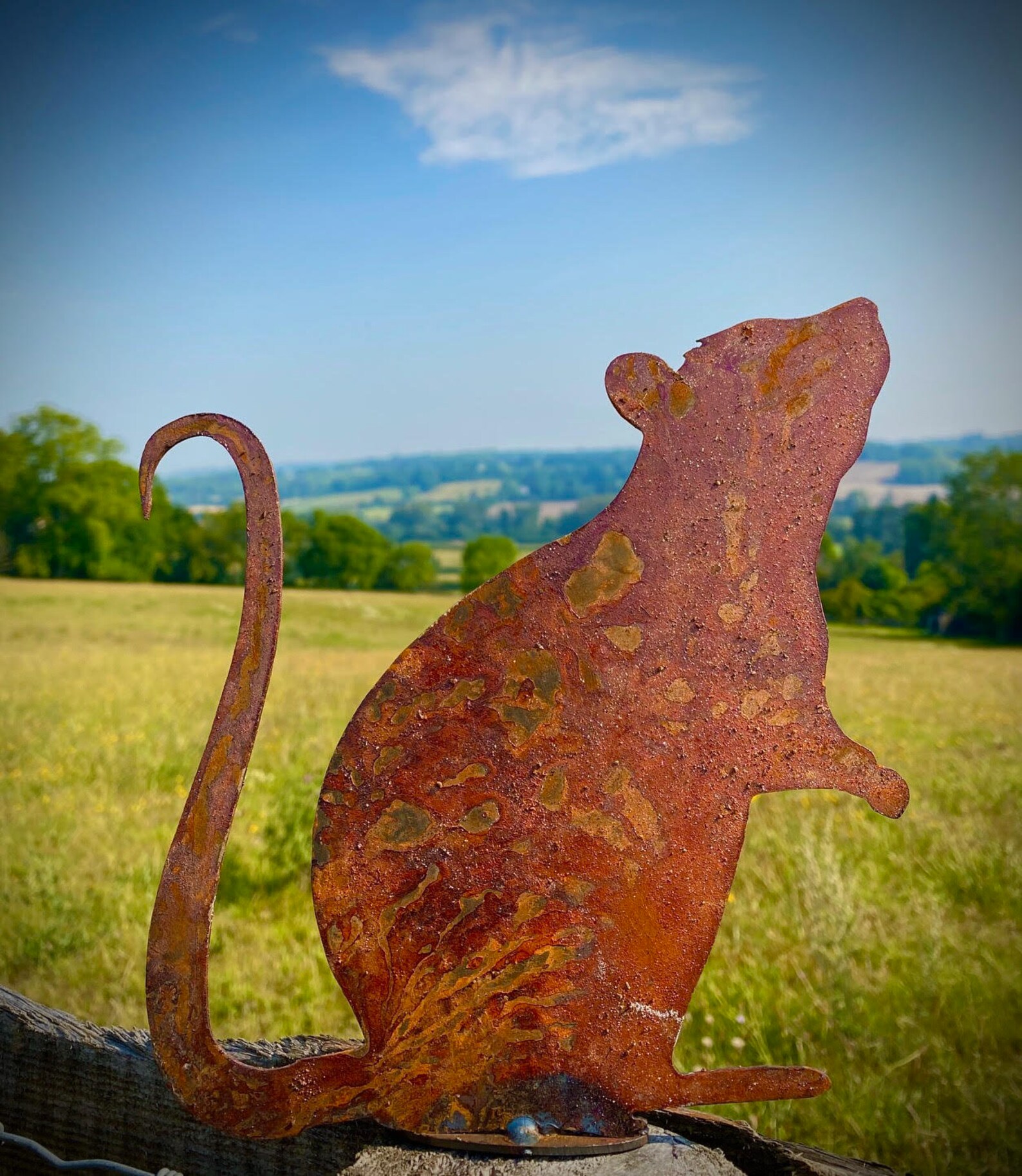 Small Exterior Rustic Rusty Metal Rat Ratty Roland Rodent Vermin Garden ...