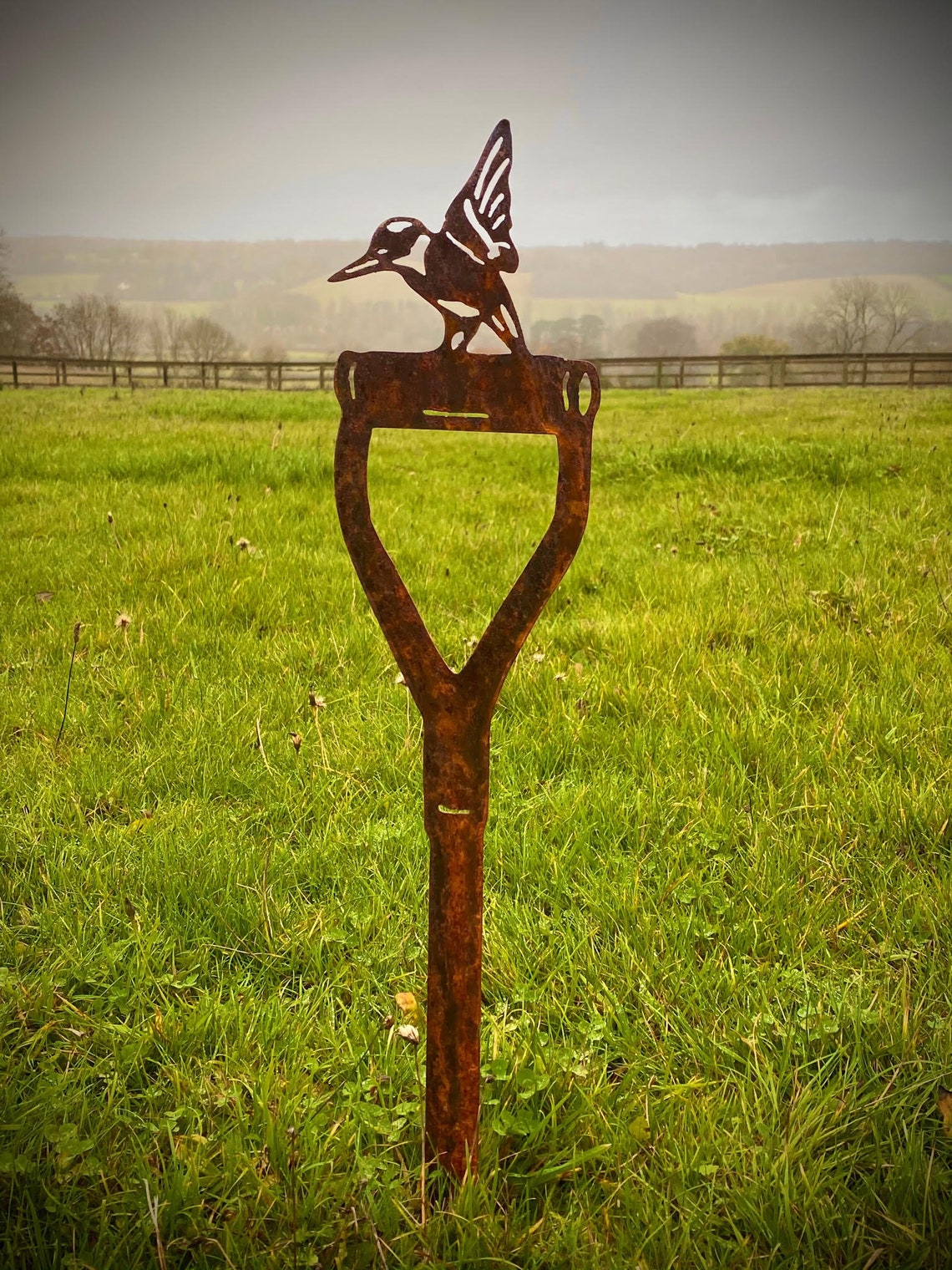 Rustic Garden Fork Shovel Spade Animal Art Robin Owl Squirrel - Etsy UK