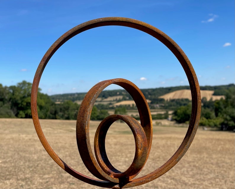 Exterior Rustic Garden Sphere Trio Ring Hoop Circle Modern Art - Etsy