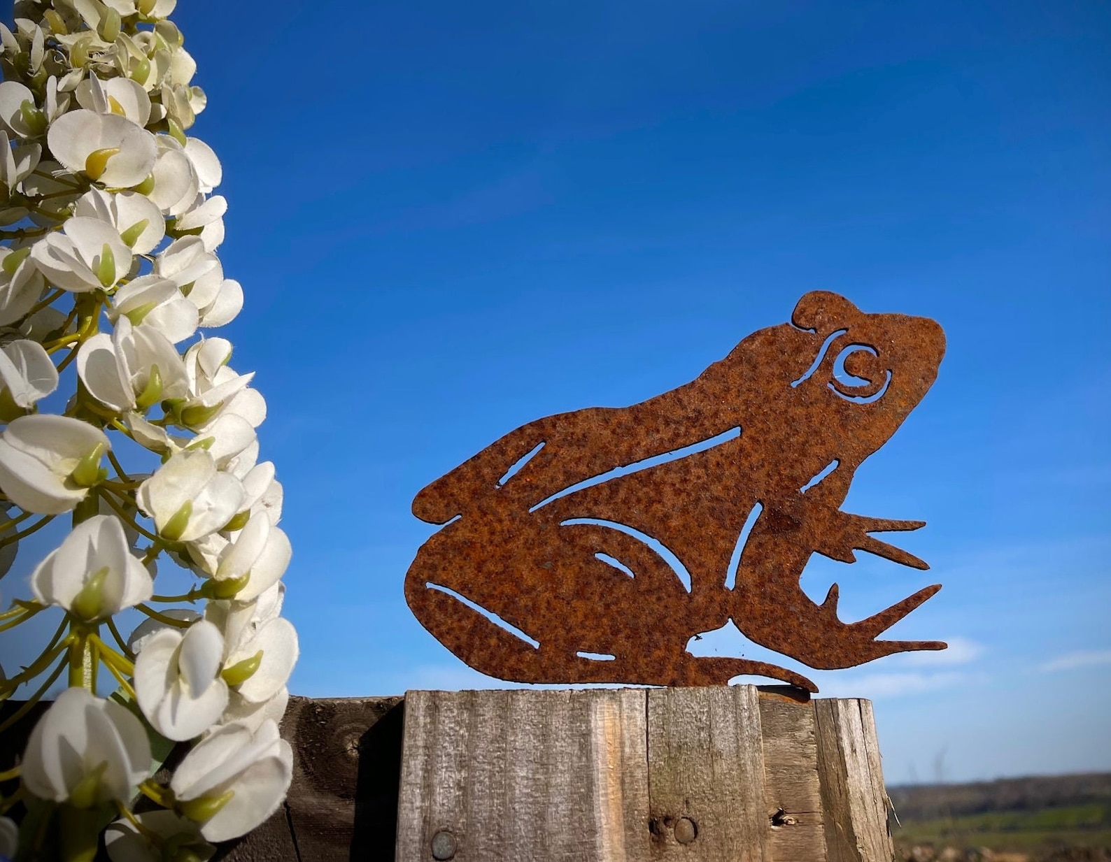 Small Exterior Rustic Rusty Metal Frog Toad Leaping Garden - Etsy UK