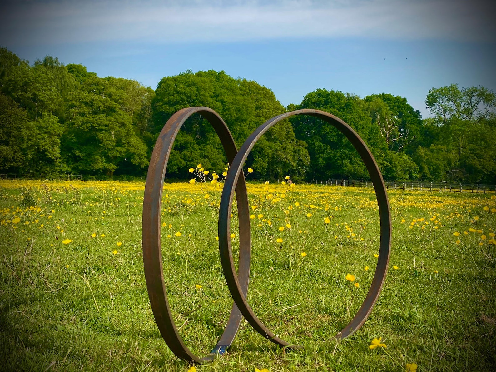 Large Rustic Metal Garden Ring Hoop Sculpture 100cm Pair of - Etsy UK