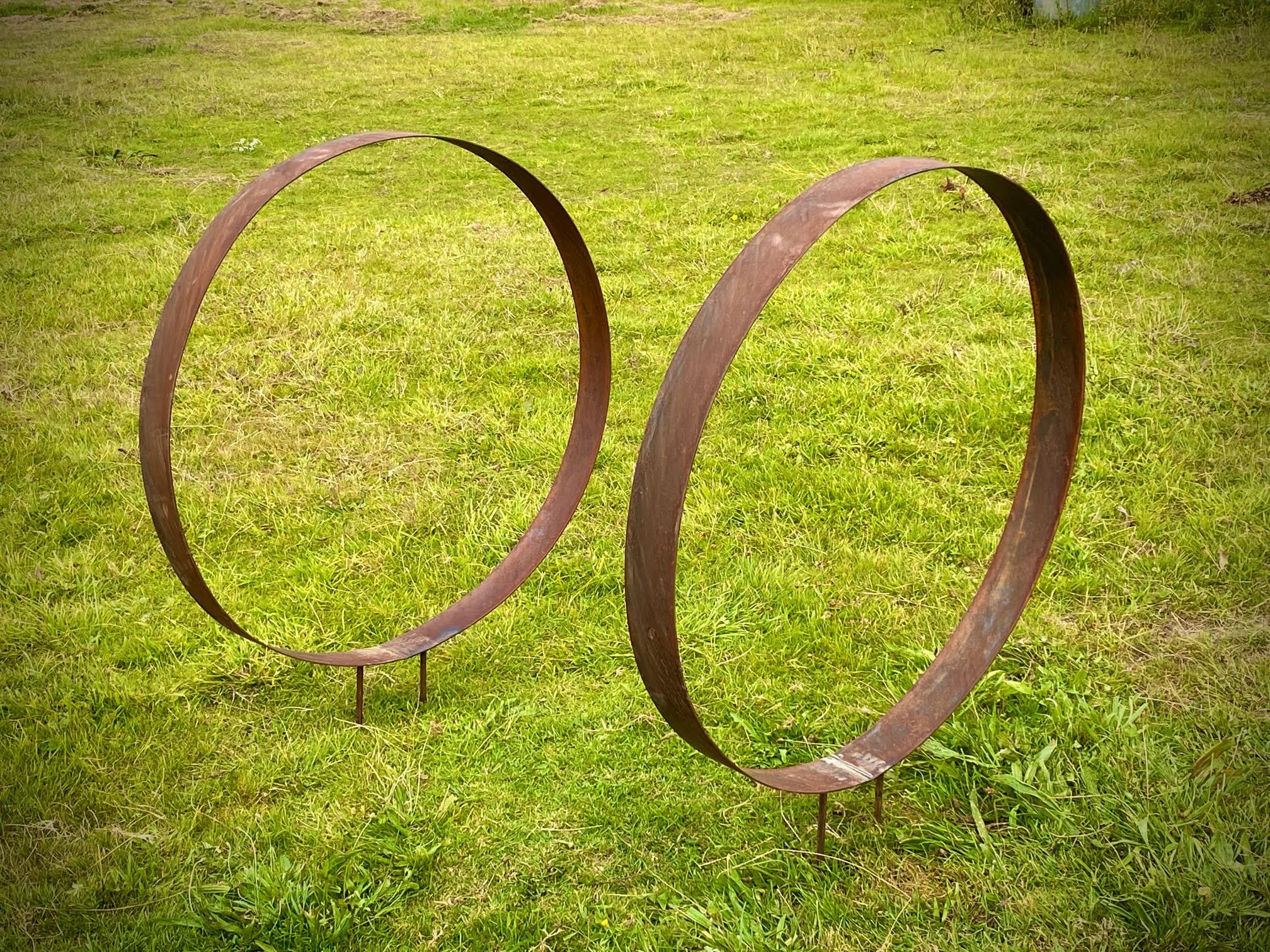 Large Rustic Metal Wide Garden Ring Hoop Sculpture 100cm - Etsy