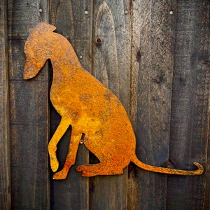 Exterior Rustic Rusty Metal Whippet Sitting Greyhound Dog Pet Animal ...