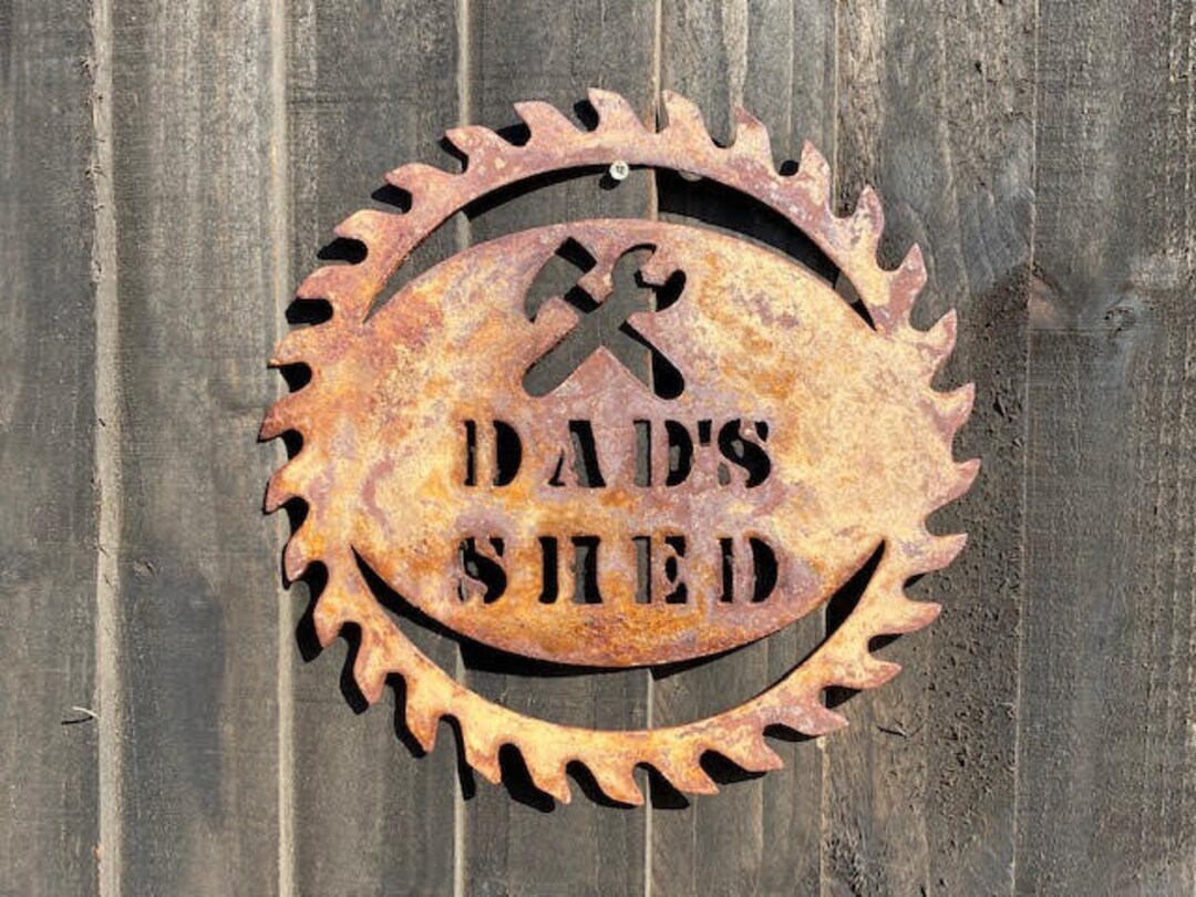 Exterior Rustic Dads Shed Sign Dad Father Dad Present Garden Wall Art ...