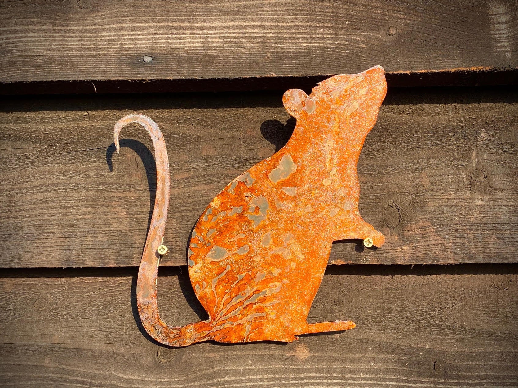 Small Exterior Rustic Rusty Metal Rat Ratty Roland Rodent Vermin Garden ...