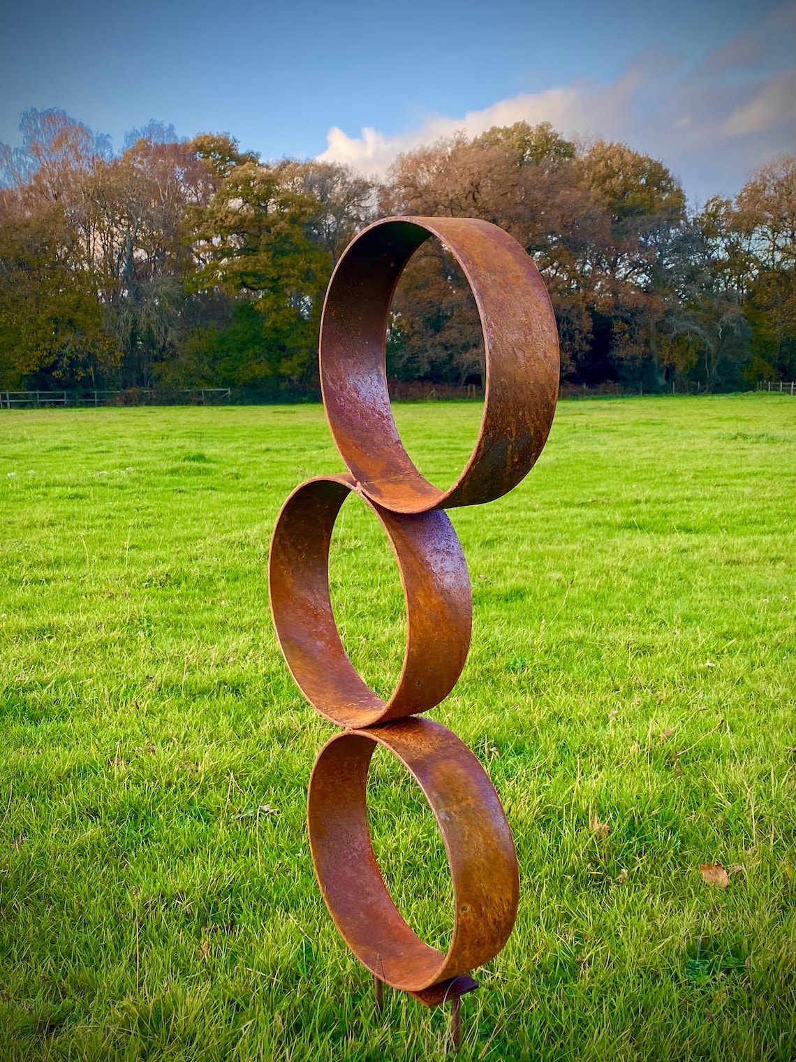Exterior Rustic Garden Trio of Rings Hoops Circles Modern Art - Etsy UK