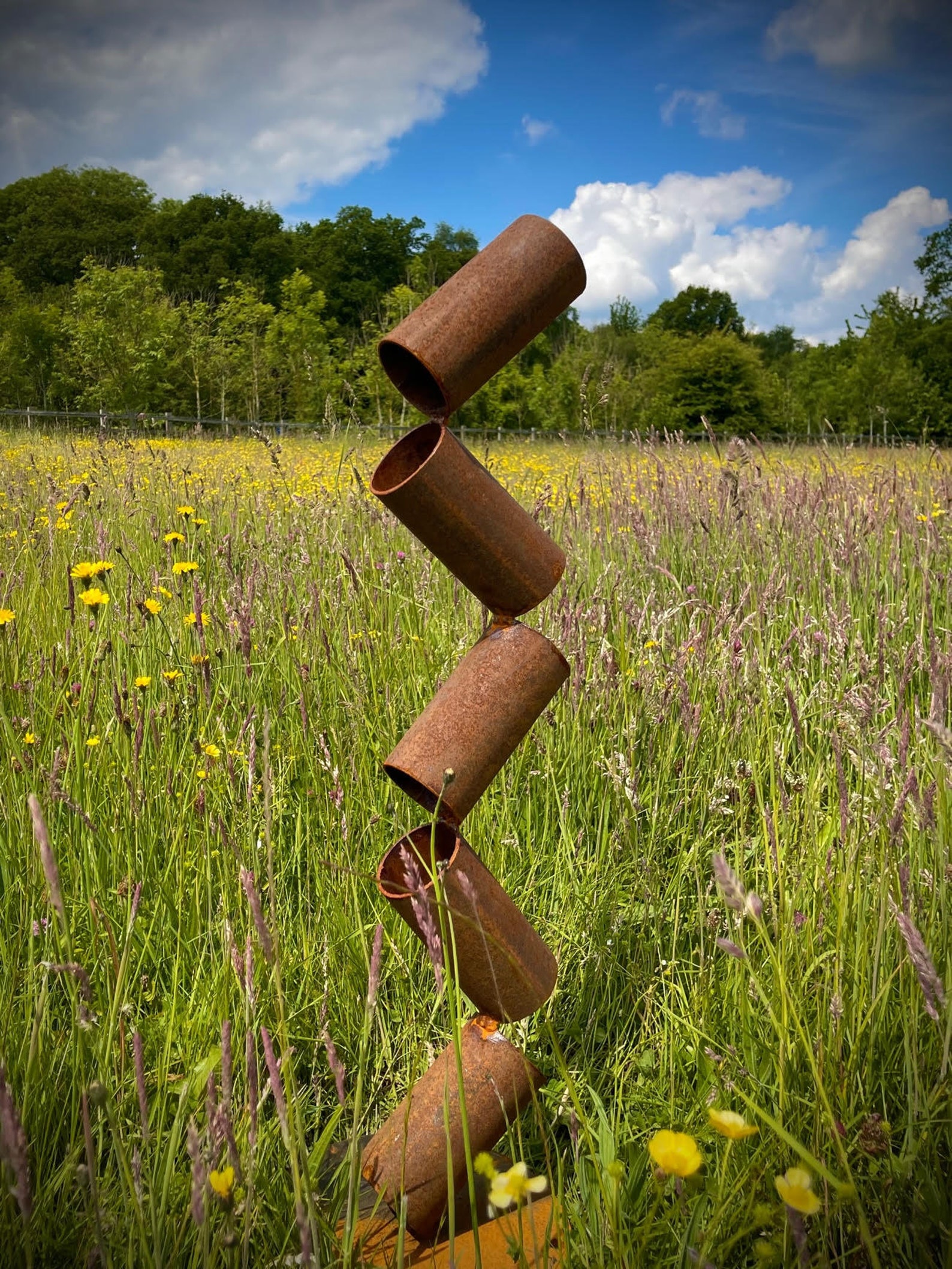 Rustic Exterior Abstract Metal Tube Funky Modern Simplistic Metal Yard ...