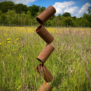 Rustic Exterior Abstract Metal Tube Funky Modern Simplistic Metal Yard ...