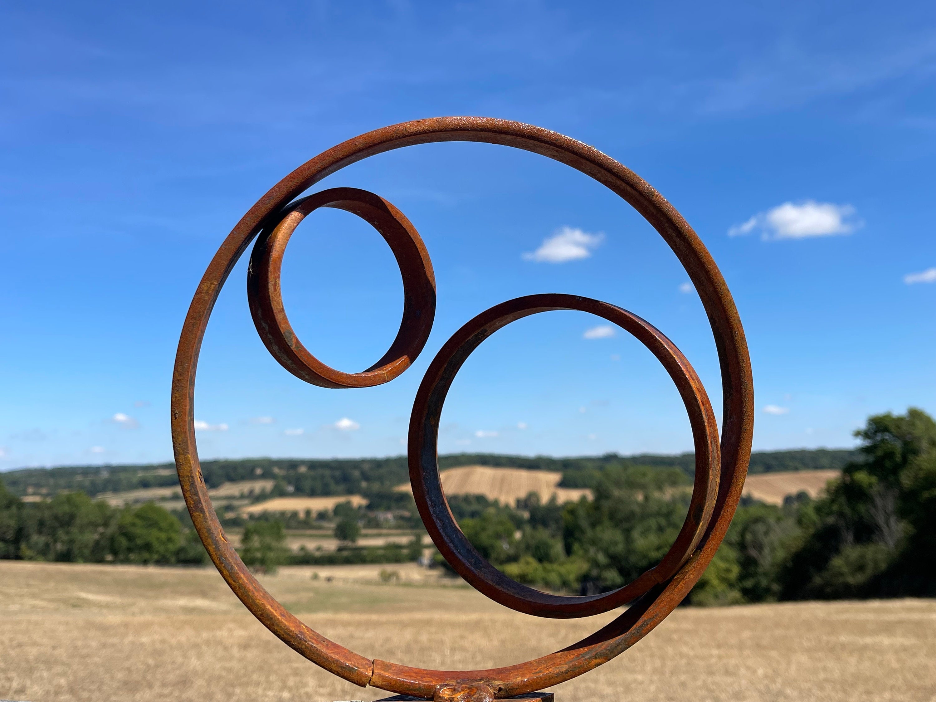 Exterior Rustic Garden Trio of Circles Hoops Modern Art Rusty - Etsy