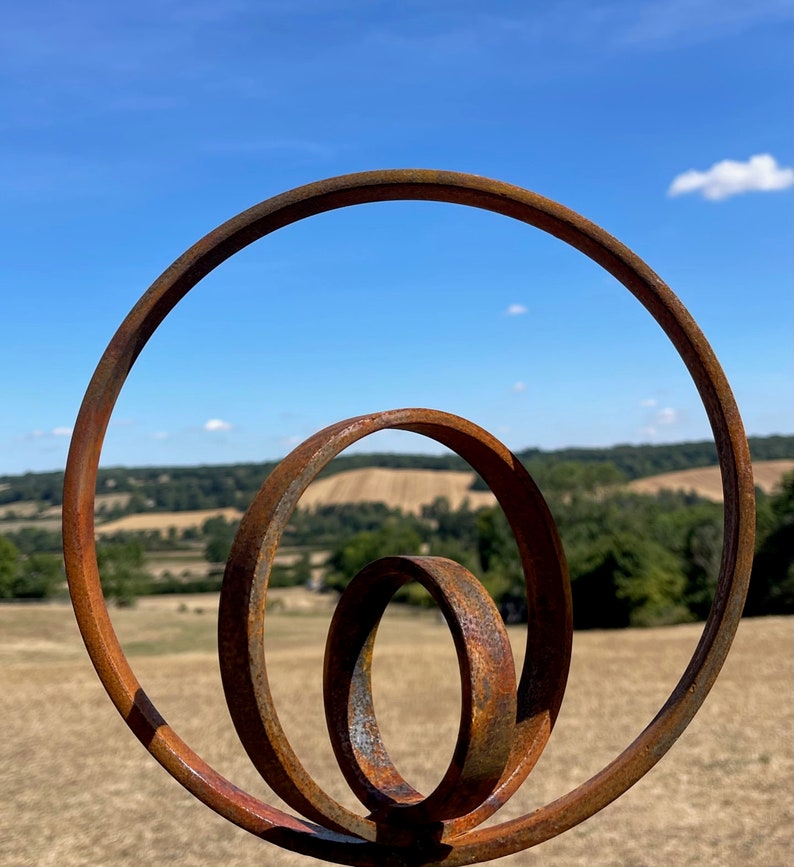 Exterior Rustic Garden Sphere Trio Ring Hoop Circle Modern Art - Etsy