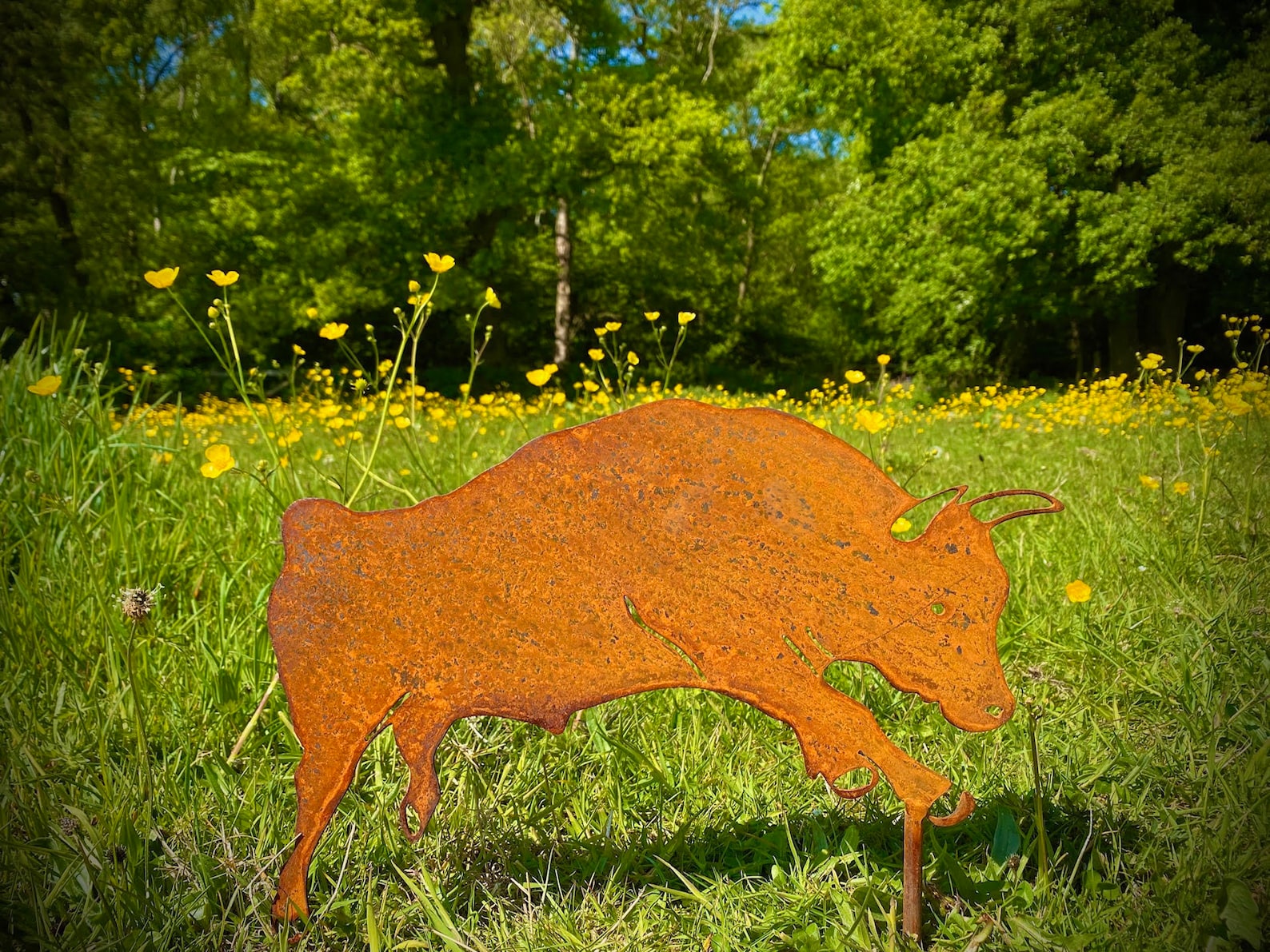 Small Exterior Rustic Rusty Metal Bull Cow Cattle Farm Animal - Etsy