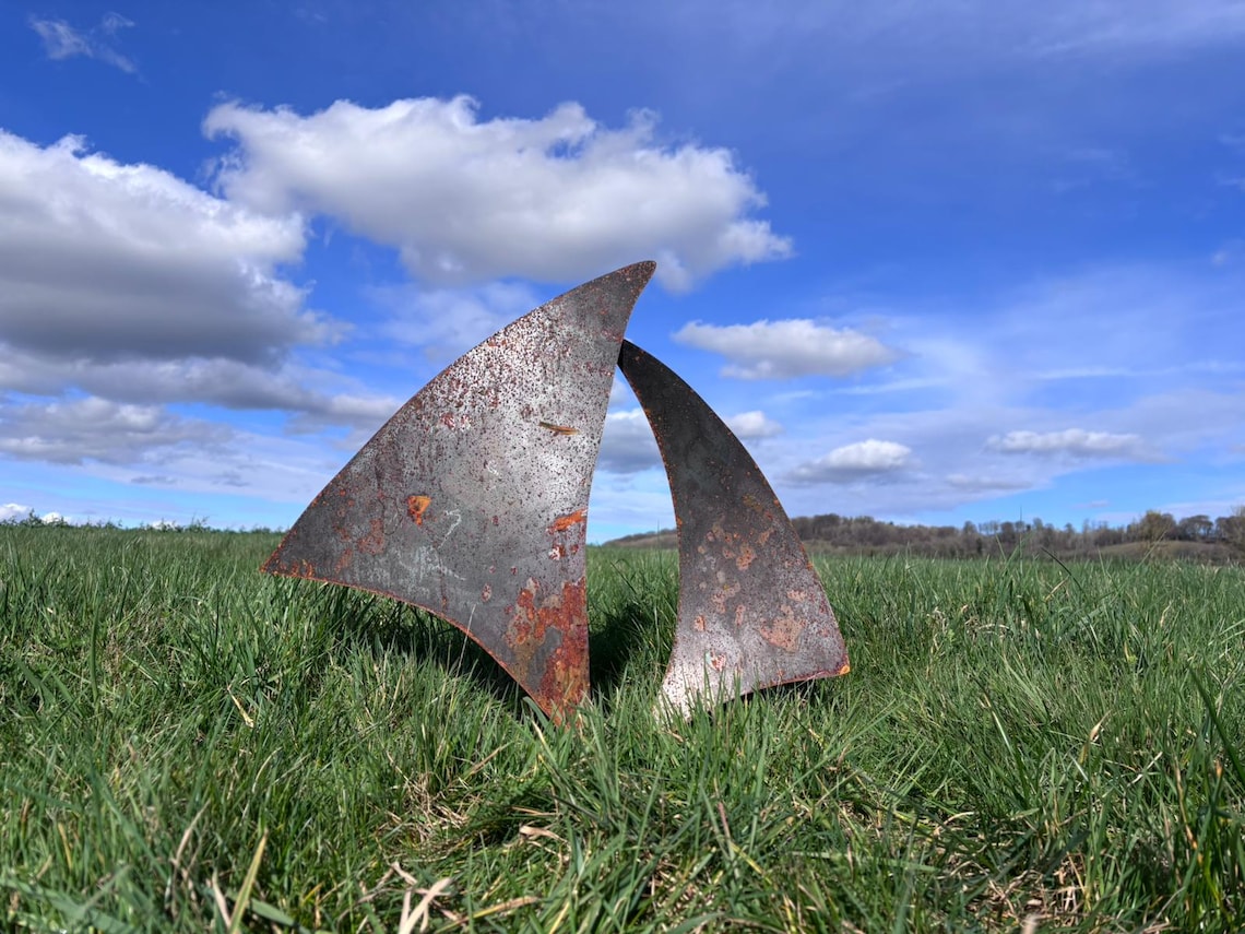 Large Rustic Rusty Metal Sail Sailing Boat Garden Yard Art Fence ...