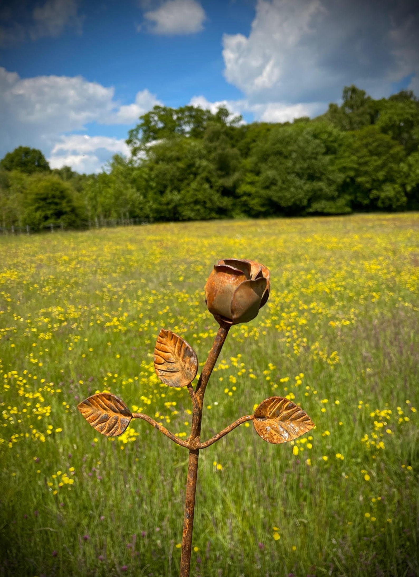 Exterior Rustic Rusty Metal Rose Roses Flower Garden Art - Etsy