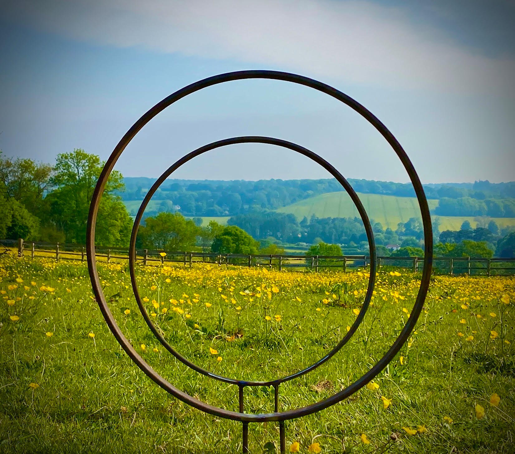 Large Rustic Metal Garden Ring Hoop Sculpture 100cm Pair of - Etsy UK