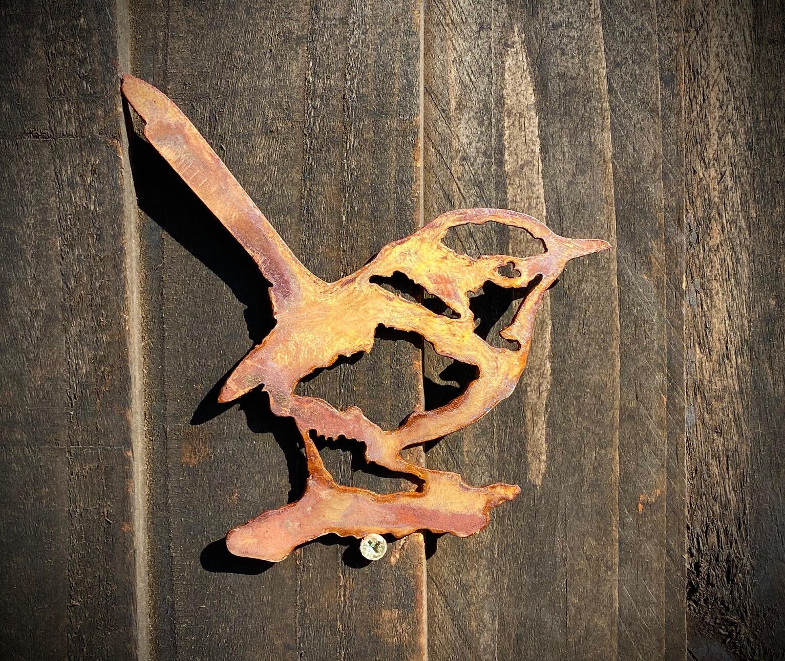Exterior Rustic Wren Bird Garden Wall Art House Gate Fence Shed Sign ...