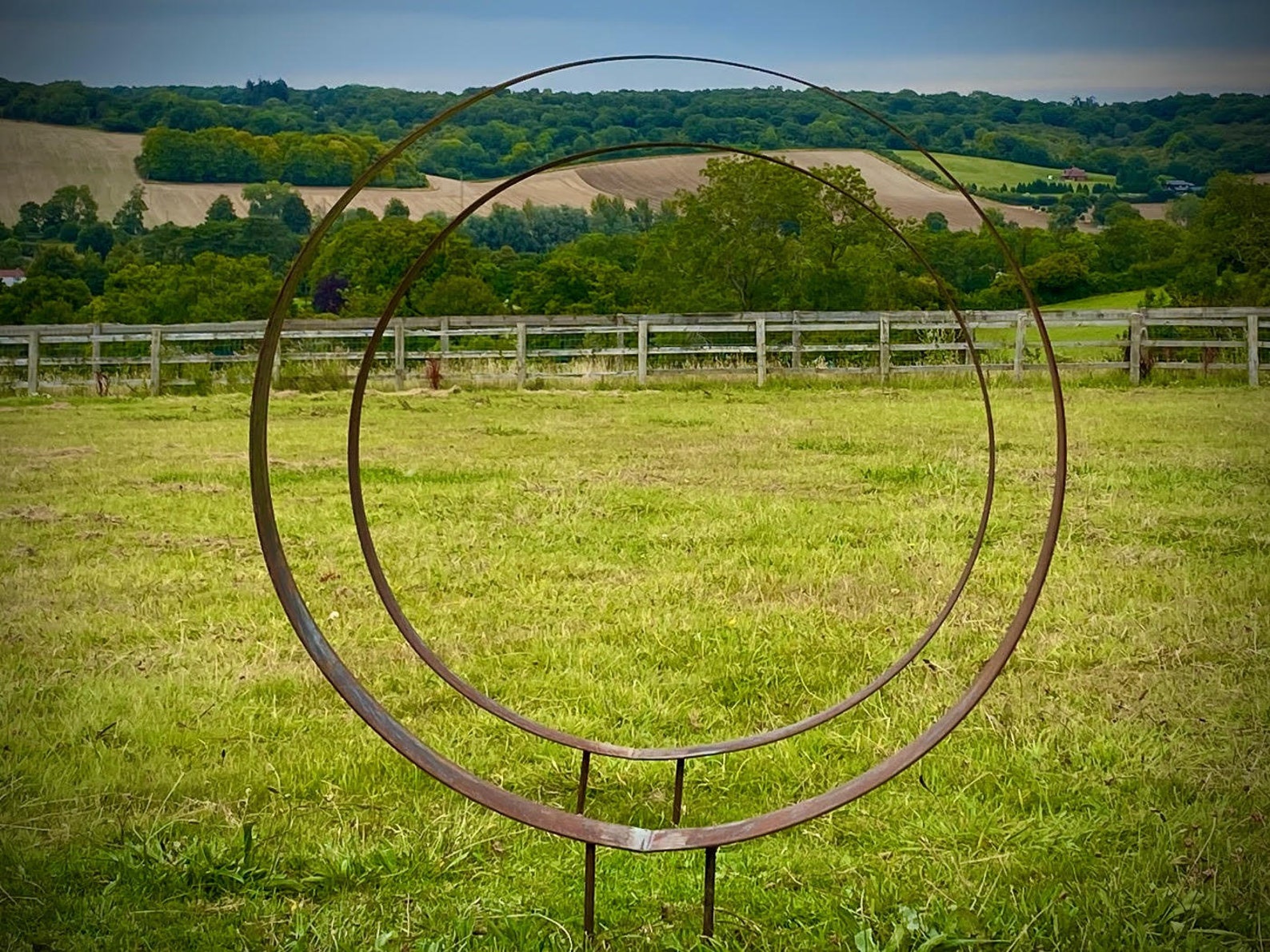 Large Rustic Metal Wide Garden Ring Hoop Sculpture 100cm - Etsy