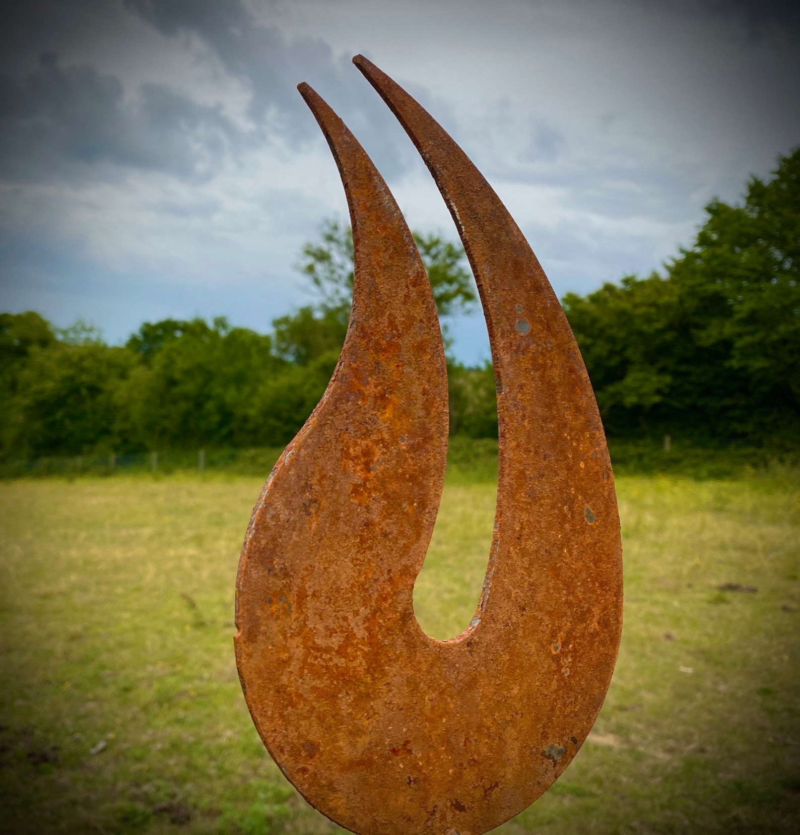 XS Rustic Metal Garden Fire Flame Abstract Sculpture - Yard Art / Art ...
